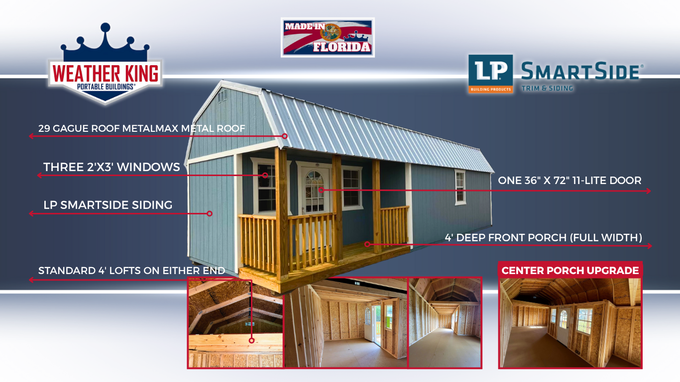 Side Lofted Barn Cabin | Weather King